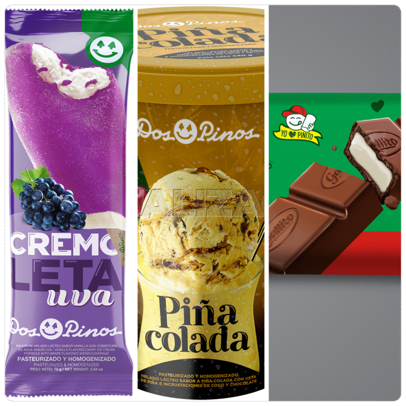 Dos Pinos lanza helados de piña colada, tableta rellena de leche Pinito ...